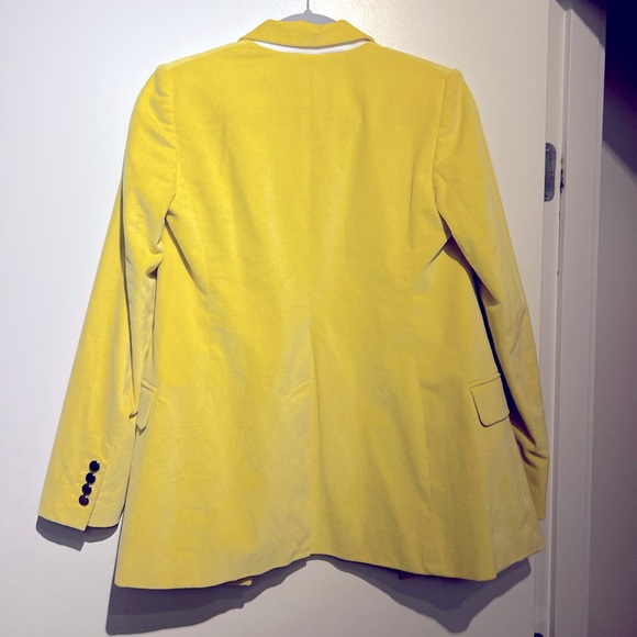 Babaton | Jackets & Coats | Yellow Velvet Blazer | Poshmark